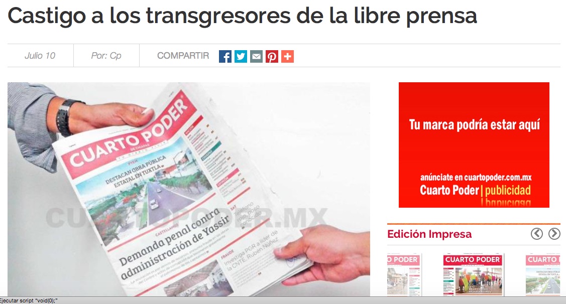 Cuarto Poder, Diario de Chiapas y El Heraldo, decomisados en Tuxtla ...